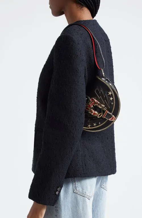 バッグ Christian Louboutin Christian Louboutin Giddy Saddle Crossbody Bag - Cm53 Black/ Black